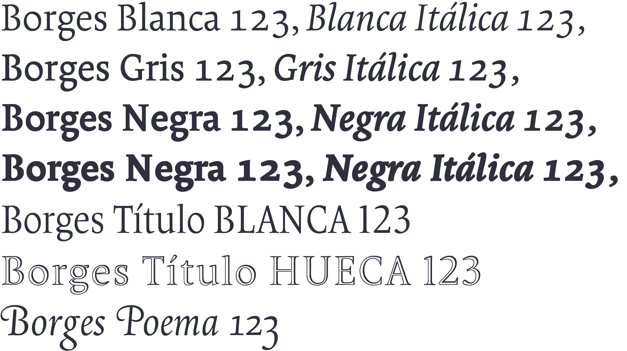 PampaType Font Foundry | Borges. A versatile typeface of literary ...